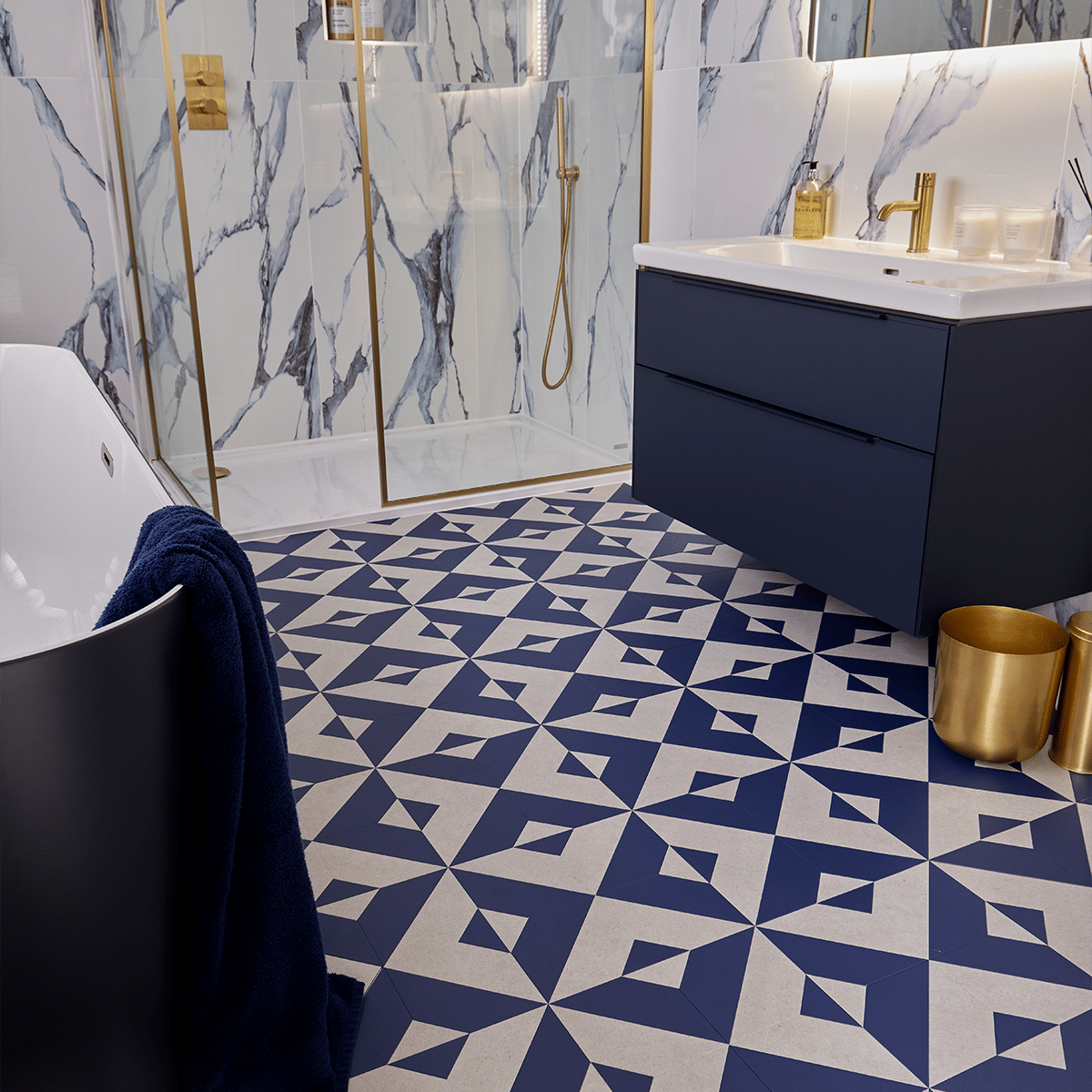 CREO Luna | Greystone/Navy Blue | J2 Flooring