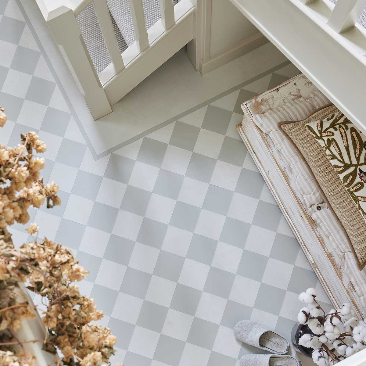 CREO Checkers LVT | Cream/Pale Green | J2 Flooring